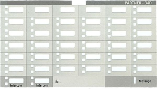 Avaya Partner 34D Paper Label